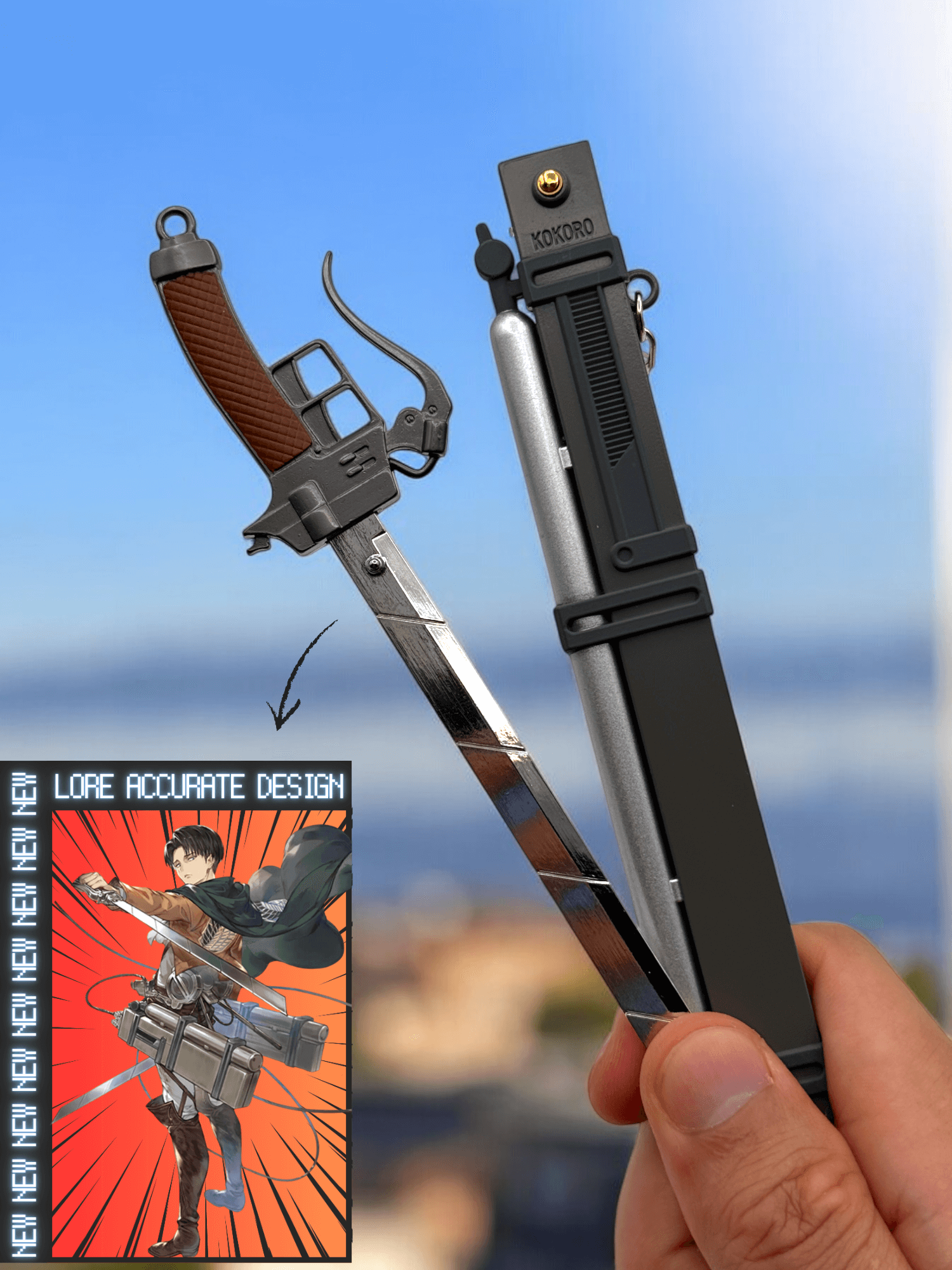 Pop-Up Katana Anime Keychains - Attack On Titan Sword